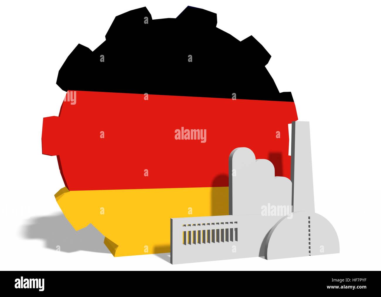 Germany heavy industry concept image. Gear and plant icon Stock Photo ...