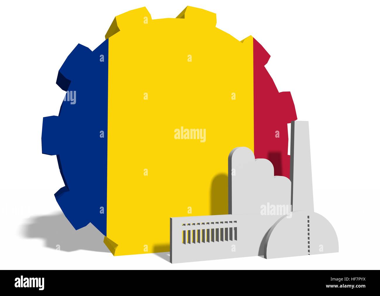 Romania heavy industry concept image. Gear and plant icon Stock Photo ...