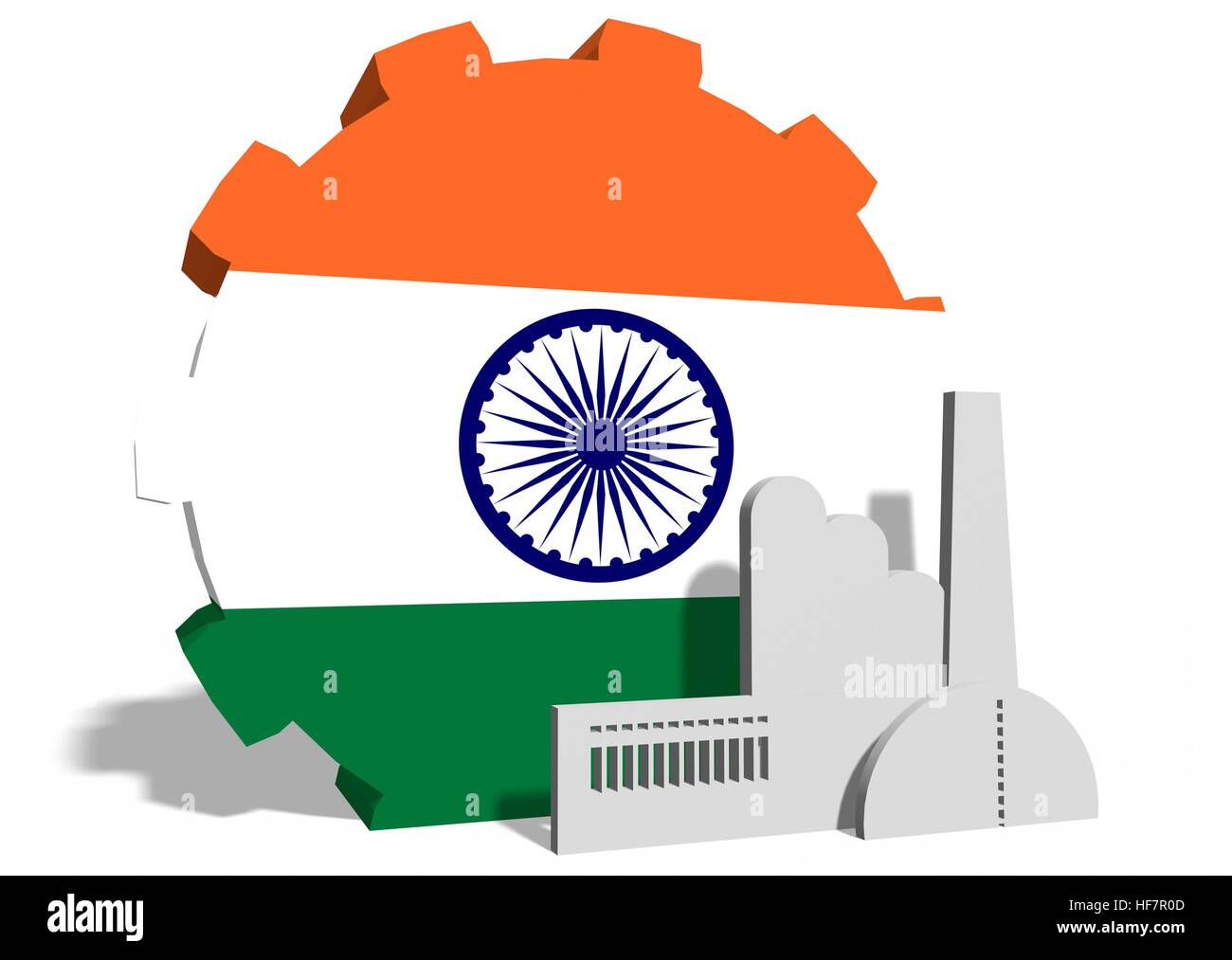 India heavy industry concept image. Gear and plant icon Stock Photo - Alamy
