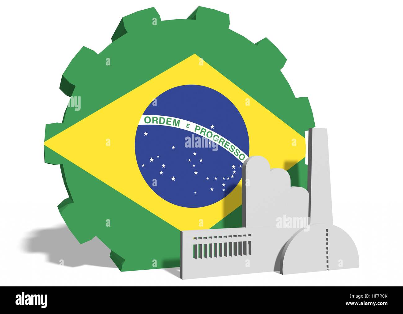Brazil heavy industry concept image. Gear and plant icon Stock Photo ...