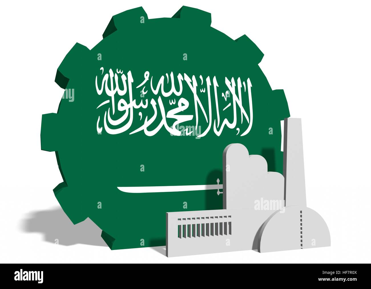 Saudi Arabia heavy industry concept image. Gear and plant icon Stock ...