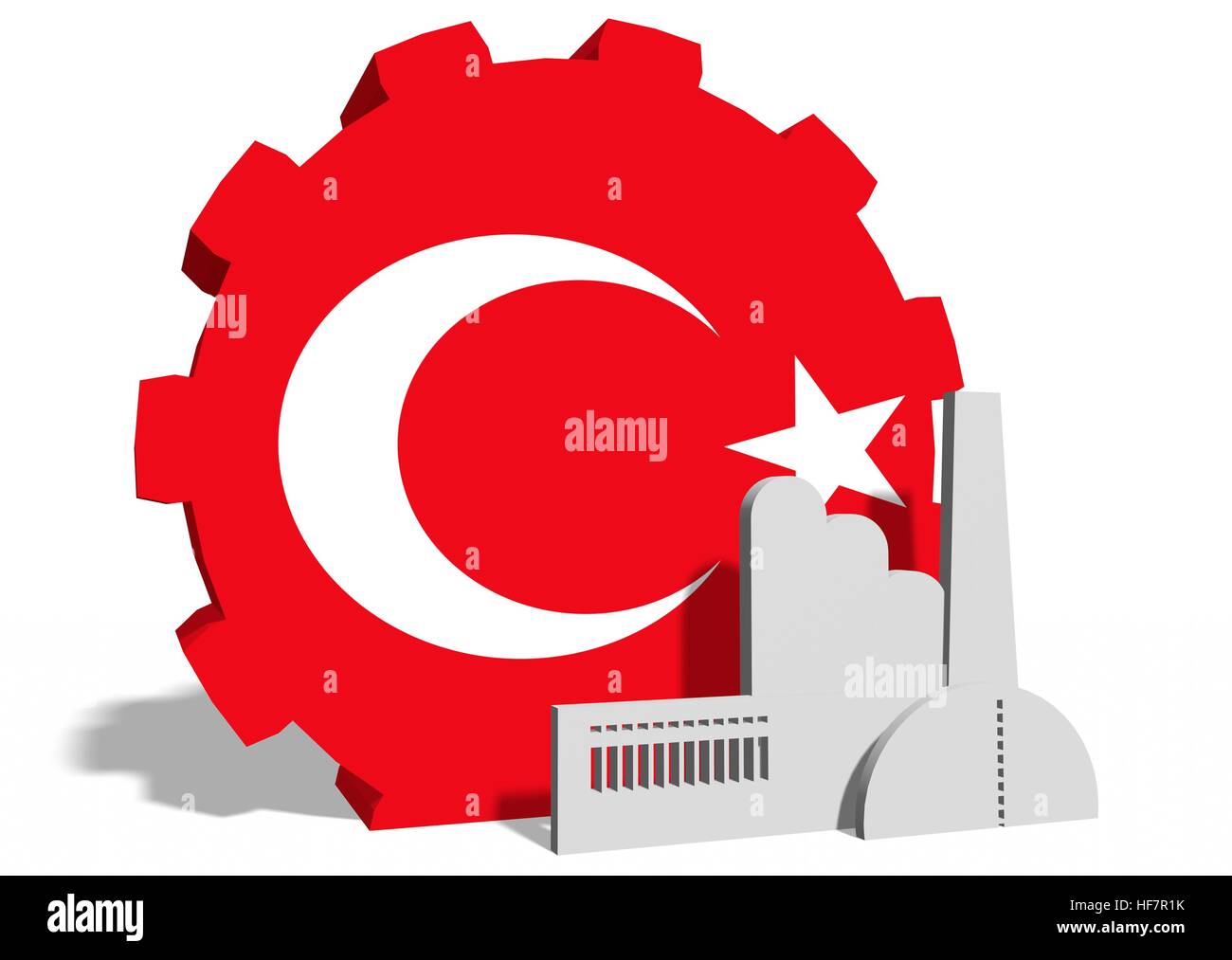 Turkey heavy industry concept image. Gear and plant icon Stock Photo ...