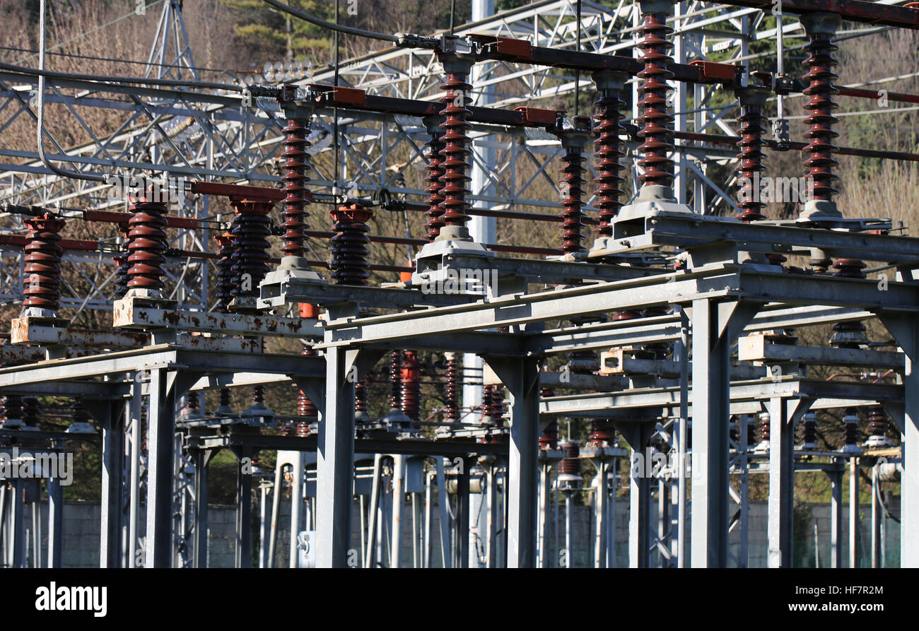 electrical switches and devices in a large hydroelectric power station ...