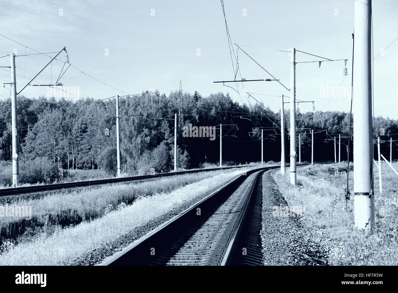 The length of the railway track Stock Photo - Alamy