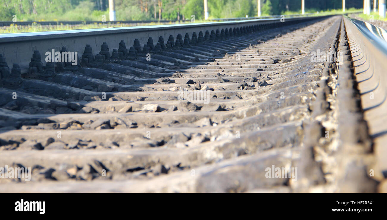 The length of the railway track Stock Photo - Alamy