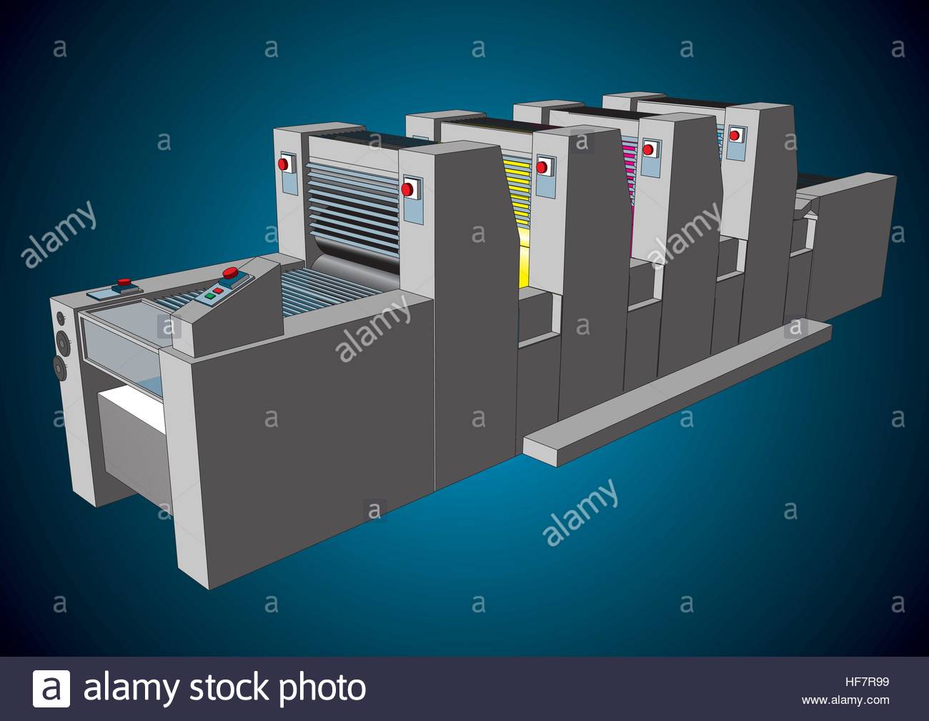 Printing Press Stock Vector Images - Alamy