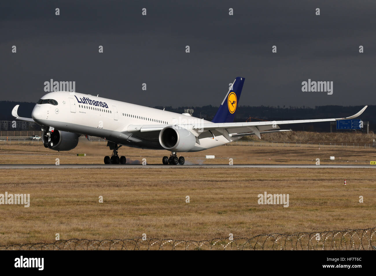 Stuttgart, Germany – December 27, 2016: Lufthansa, Airbus A350-900 is ...