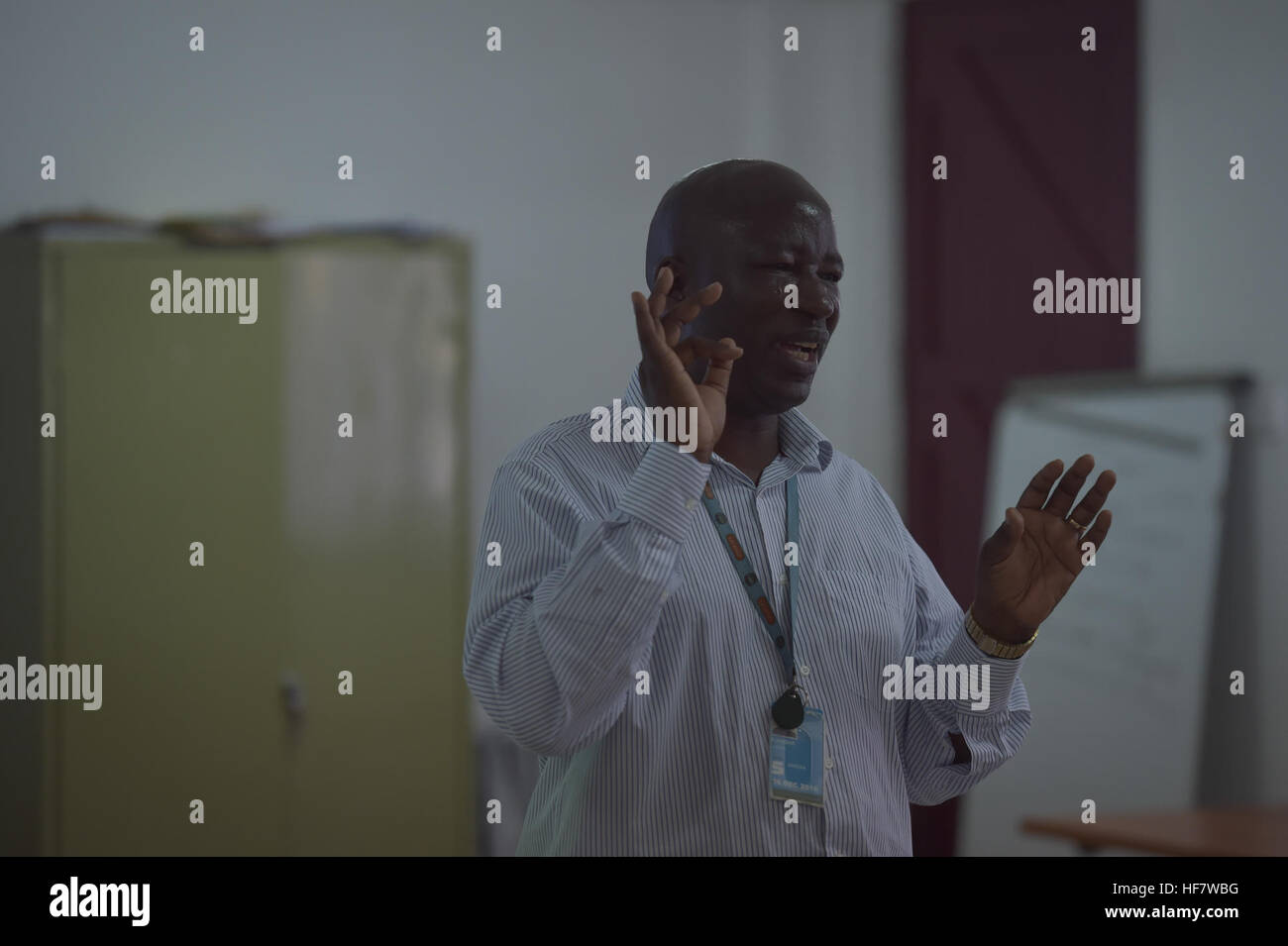 Crispen Rukasha, Deputy Head of OCHA, addresses a workshop on civil ...