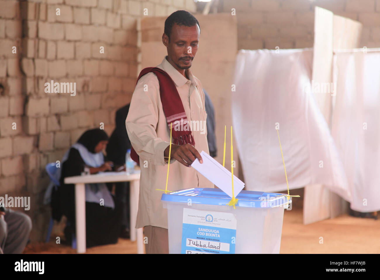 A delegate casts a vote during the electoral process for the Lower ...
