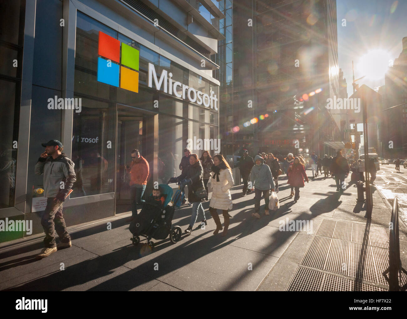 The New York offices of the Microsoft company on Eighth Avenue on ...