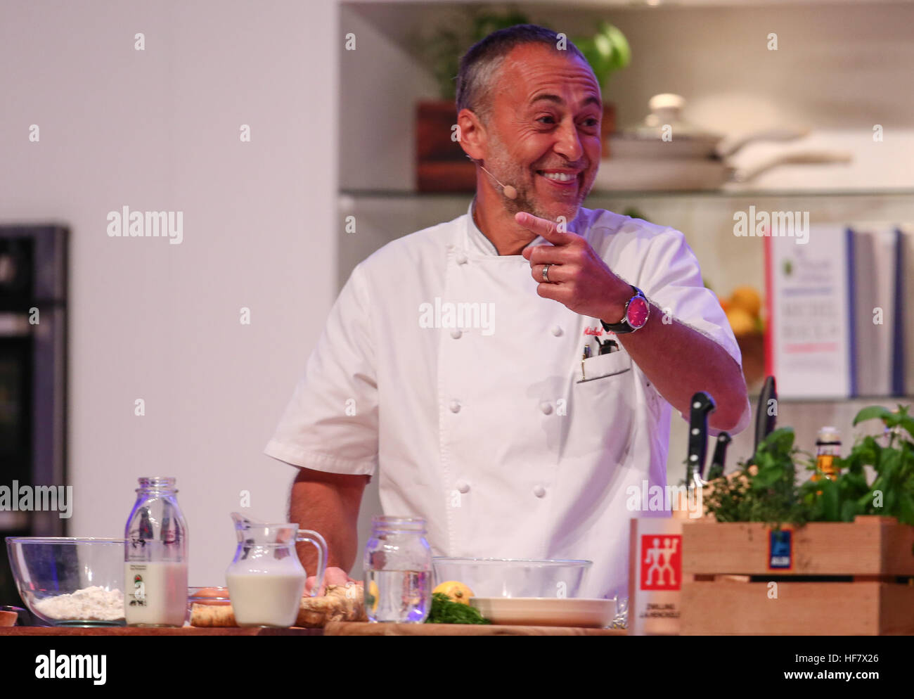 The BBC Good Food Show - Michel Roux gives a cookery demonstration in ...