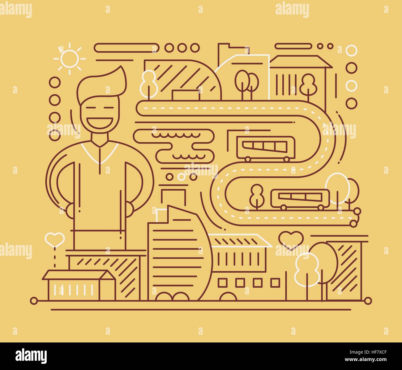 City Life - line design composition Stock Vector Image & Art - Alamy