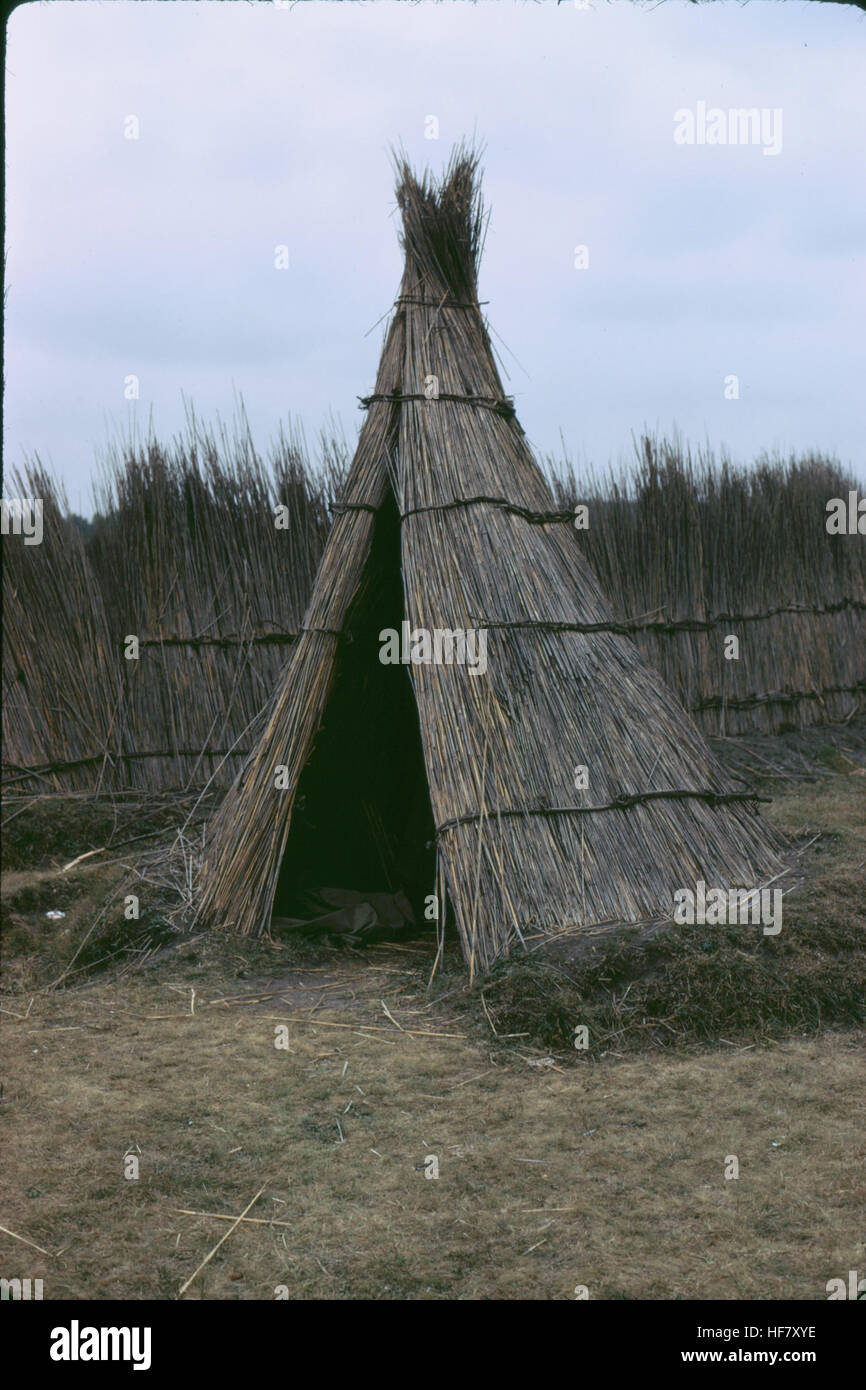 This image shows a primitive reed shelter used by shepherds in the ...