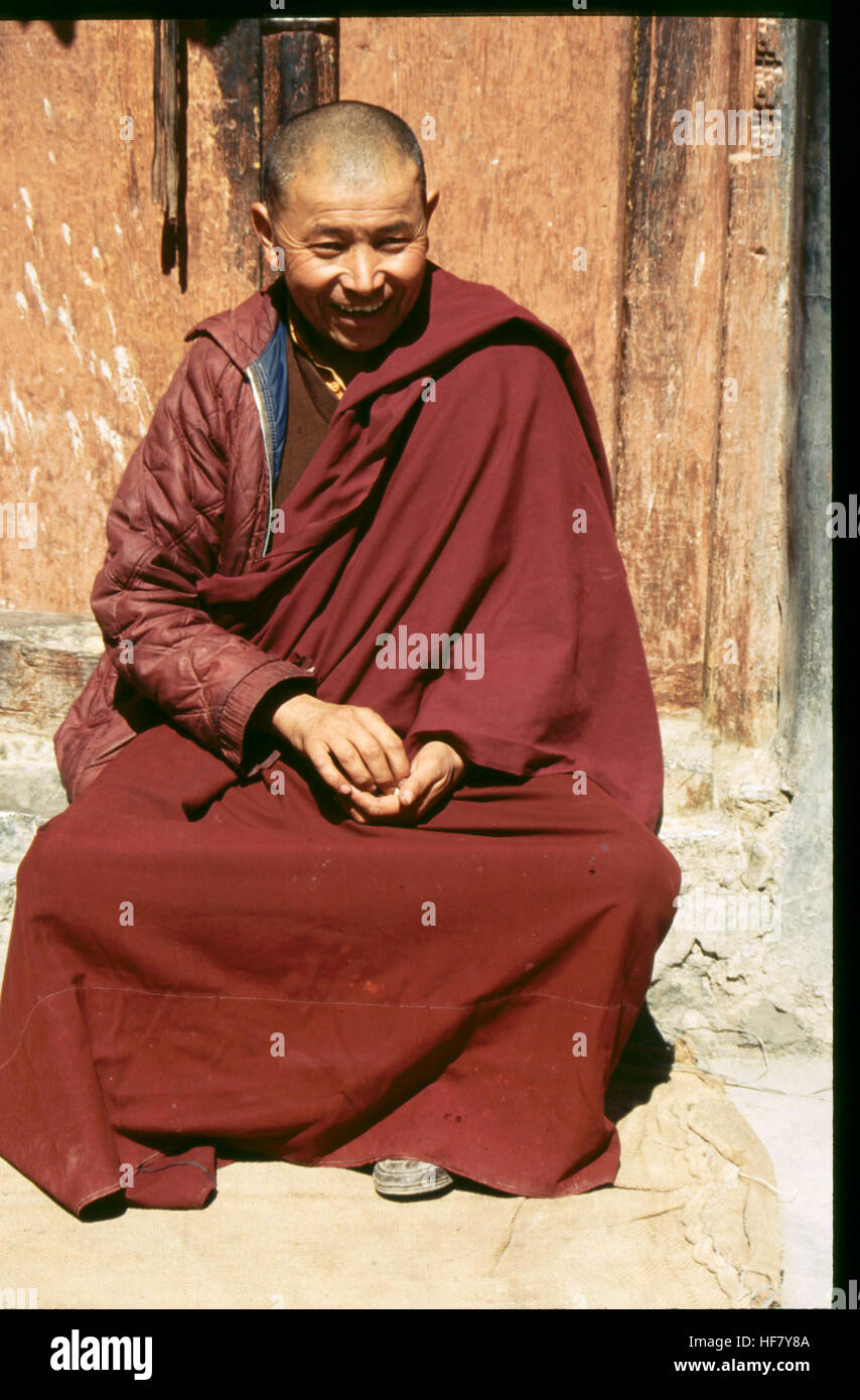 A friendly monk, at peace with himself and the world; Lamayuru ...