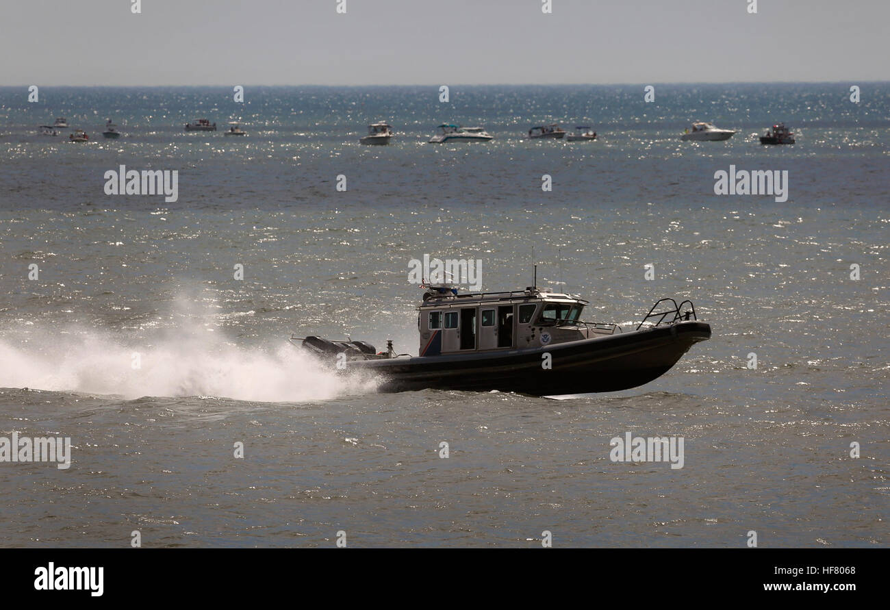 A U.S. Customs and Border Protection SAFE Boat speeds through the waves ...