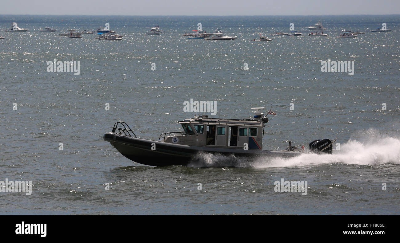 A U.S. Customs and Border Protection SAFE Boat speeds through the waves ...