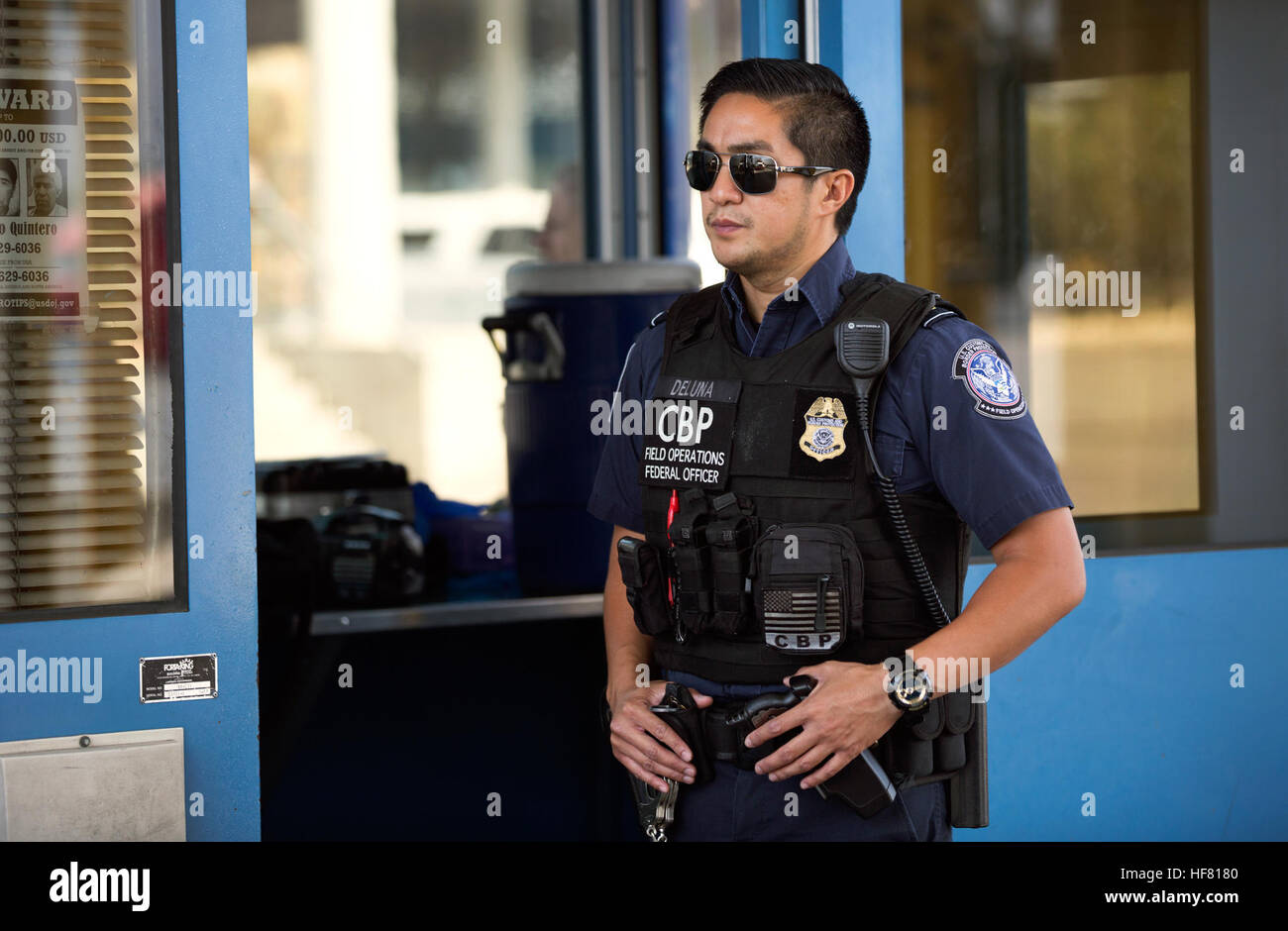 A U S Customs And Border Protection Officer Awaits The Next Arriving