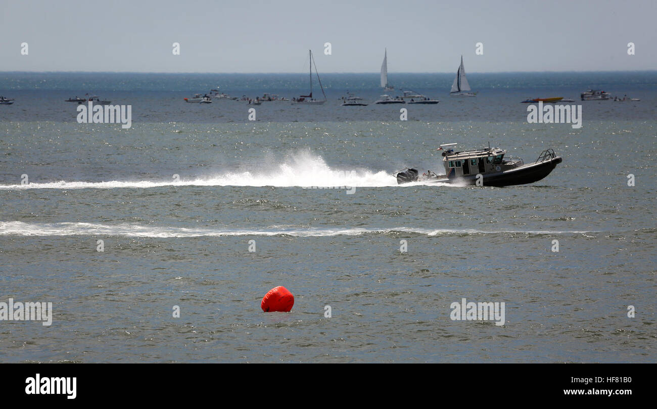 A U.S. Customs and Border Protection SAFE Boat speeds through the waves ...