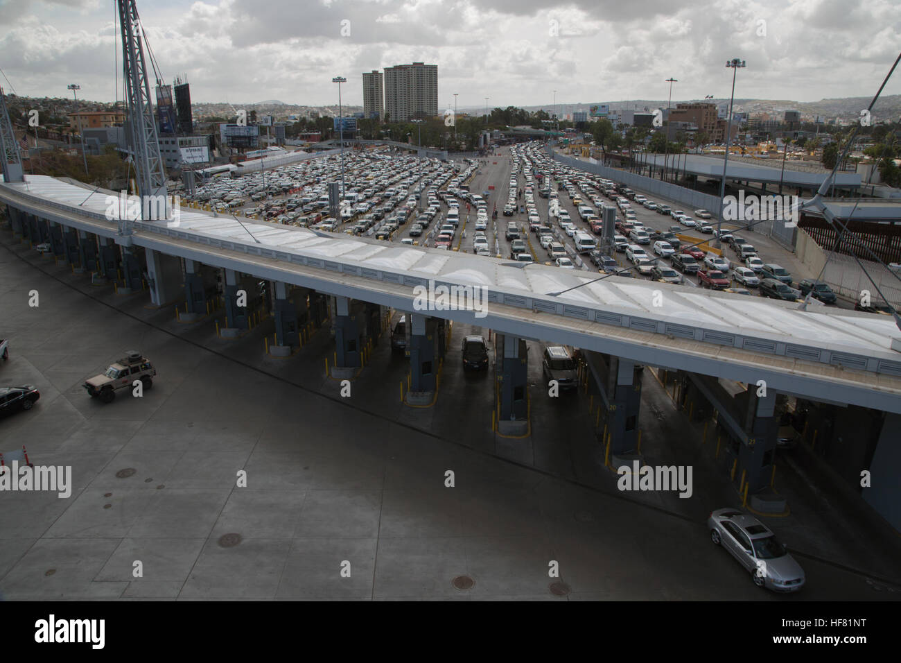 San Ysidro: CBP San Diego Operations - From a roof top, vehicle traffic ...