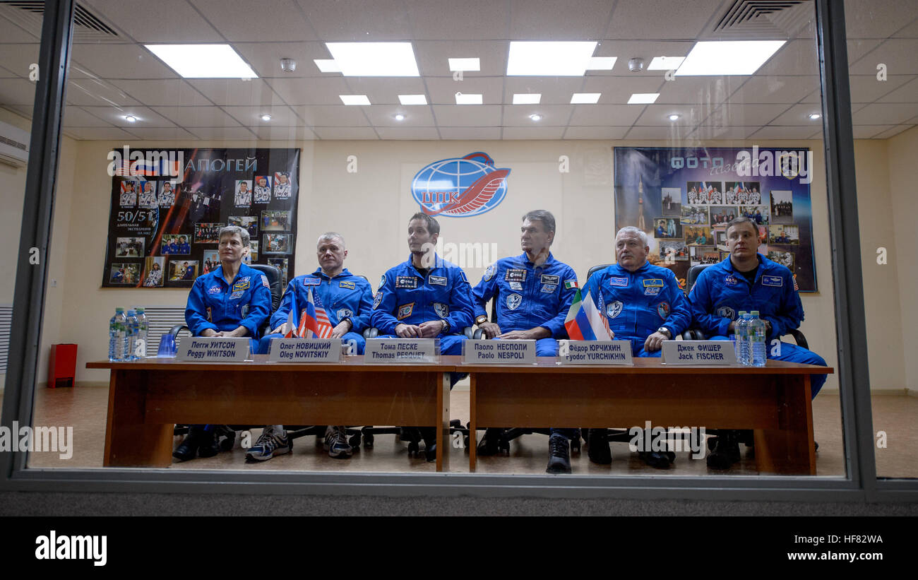The Expedition 50 crew, including NASA astronaut Peggy Whitson, Russian ...