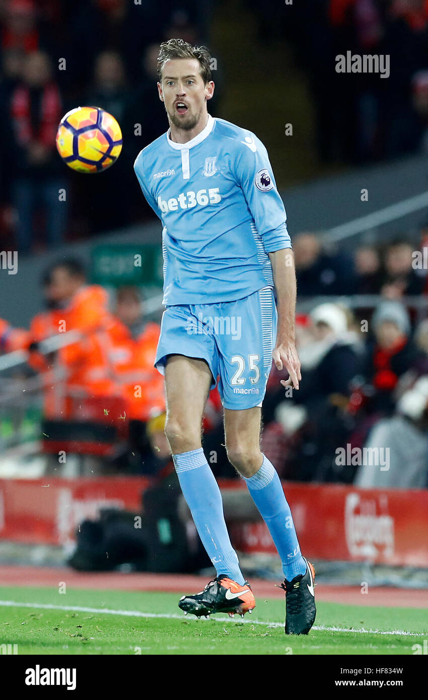 Stoke City's Peter Crouch in action during the Premier League match at ...