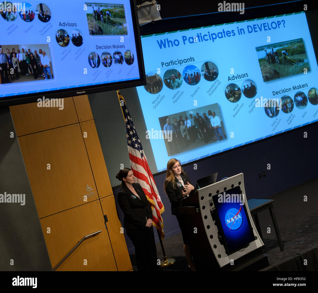 Kim Berry, a DEVELOP Fellow, and Emily Gotschalk, NASA Langley Research ...