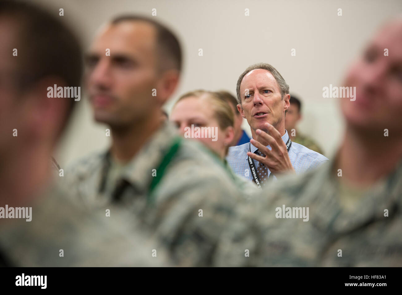 An audience member asked a question during a presentation by NASA ...