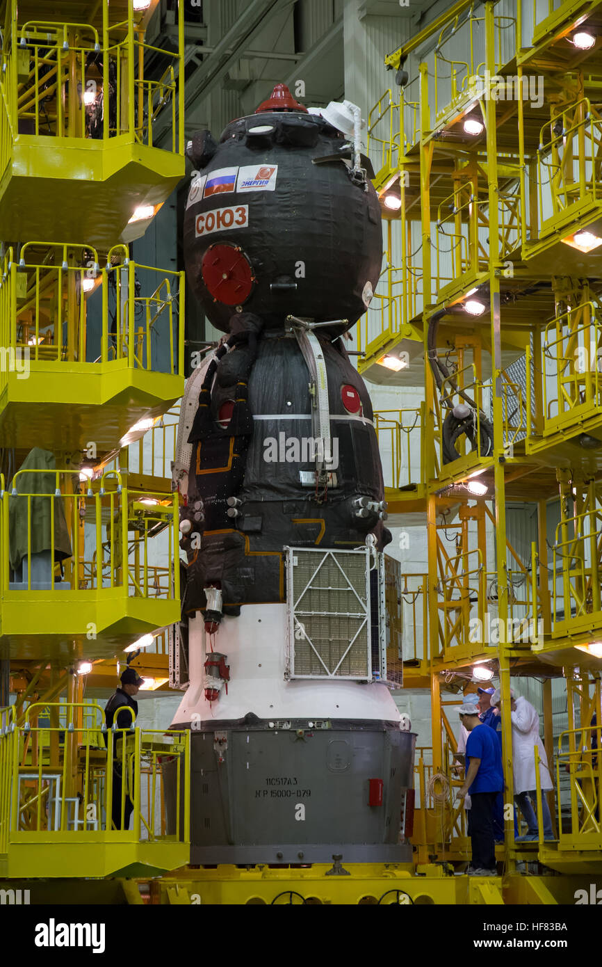 The Soyuz MS-02 spacecraft was prepared for launch at Baikonur ...