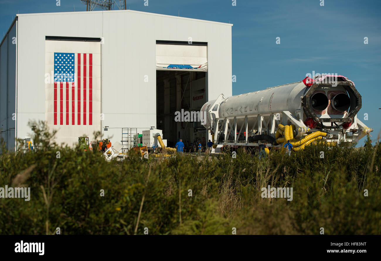 The Orbital Atk Antares Rocket With The Cygnus Spacecraft Onboard Is
