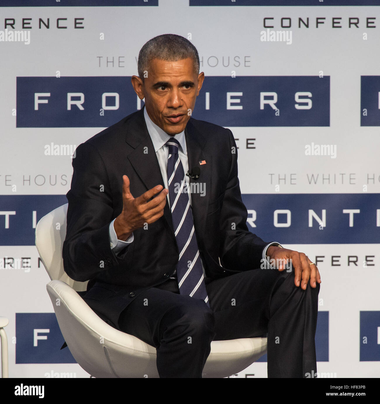 President Barack Obama speaks on a brain science panel at the White ...