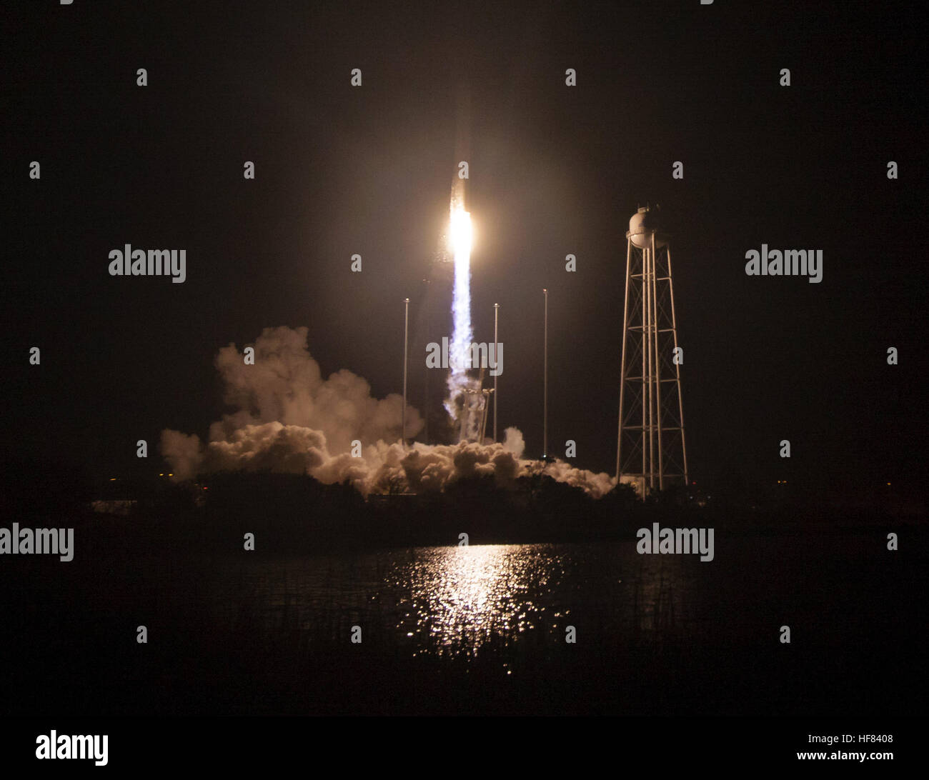 The Orbital Atk Antares Rocket With The Cygnus Spacecraft Onboard