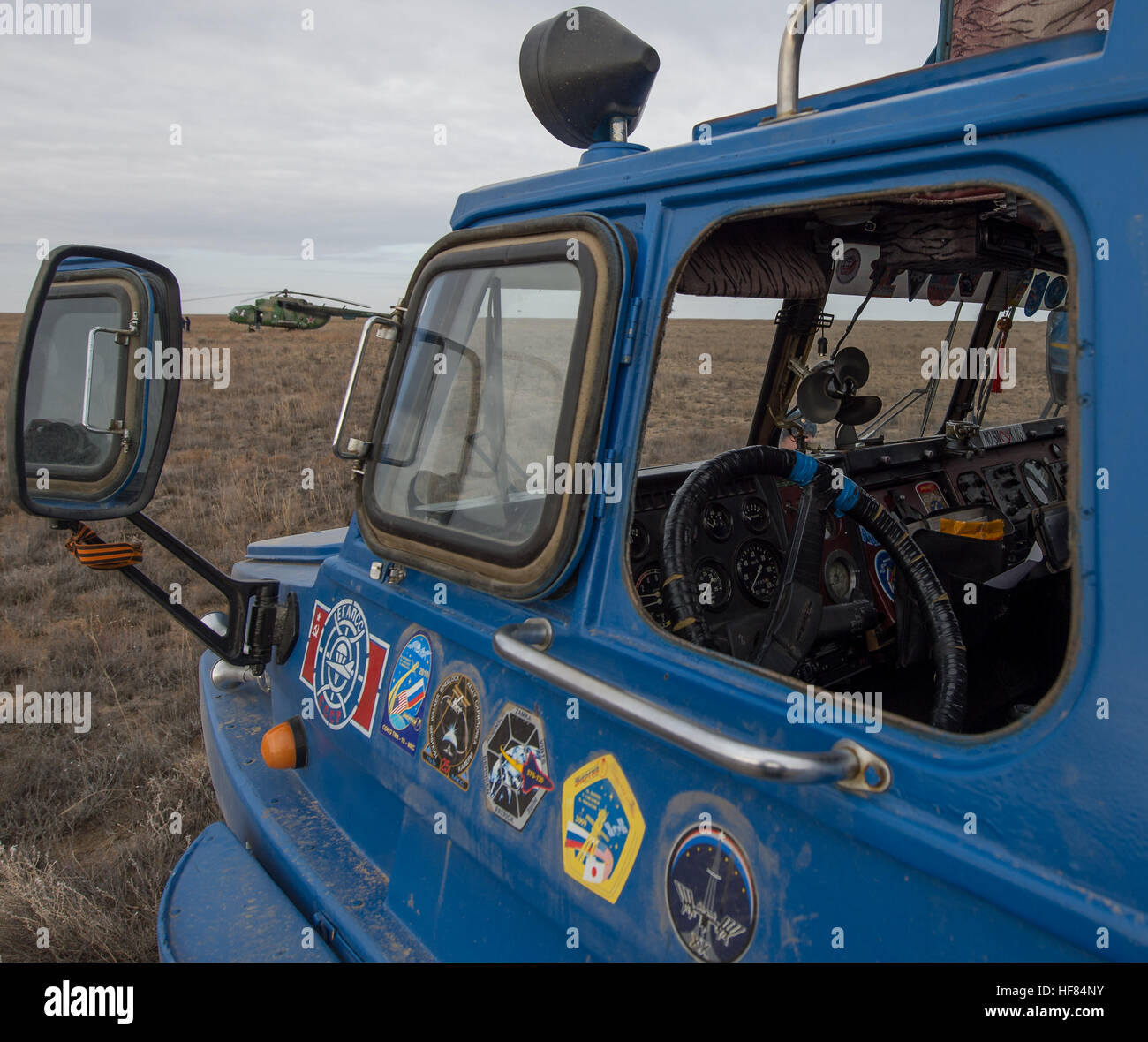 The cab of a Russian Search and Rescue all terrain vehicle is seen as ...
