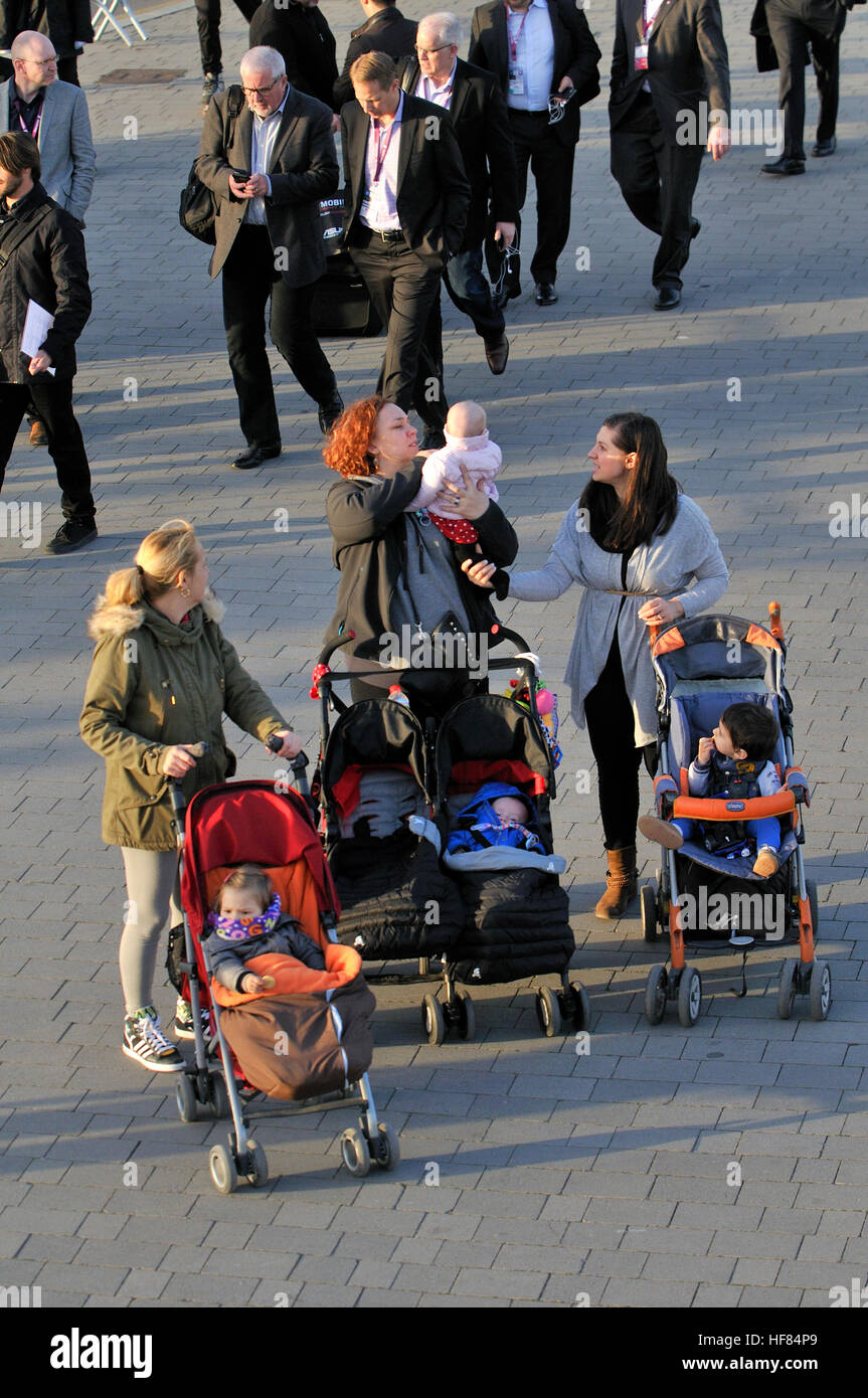 Women with baby strollers Stock Photo - Alamy