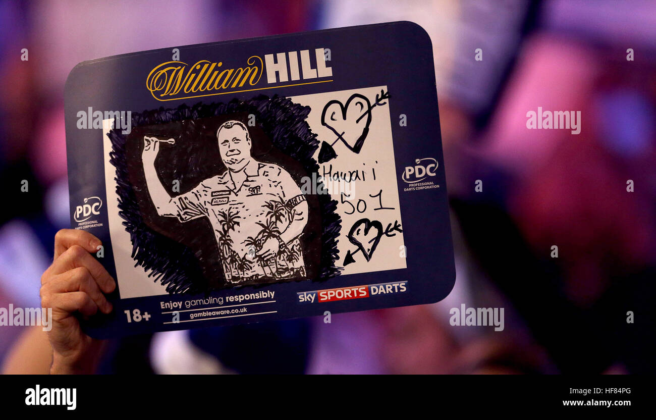 General view of fans with signs during day ten of the William Hill ...