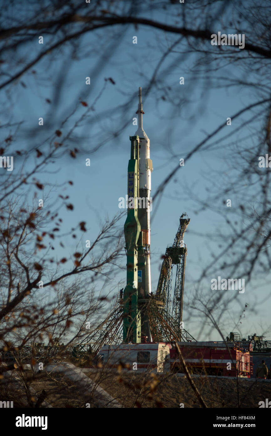 The Soyuz rocket is transported by train to the launch pad at Baikonur ...