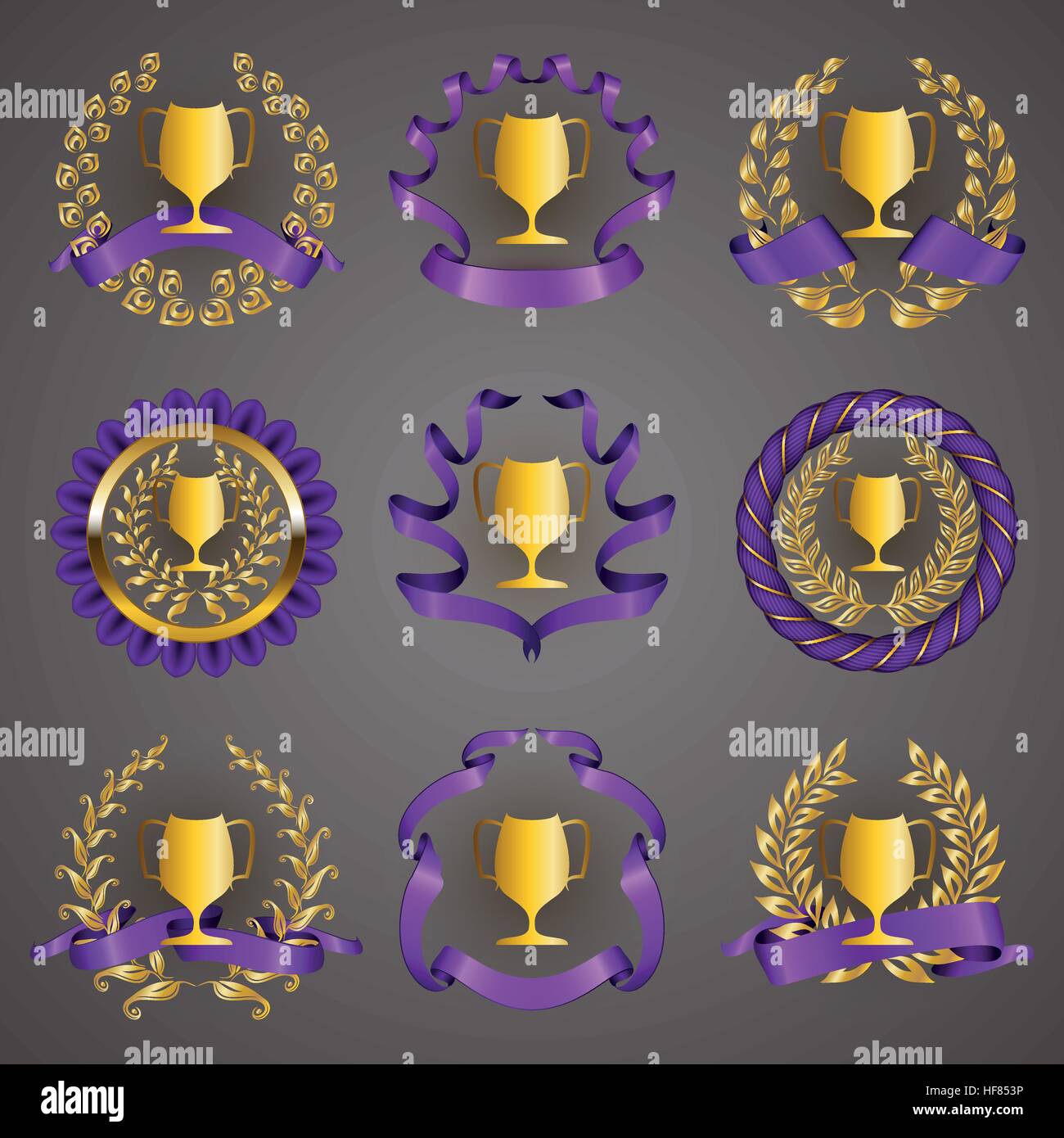 Set of luxury gold cups Stock Vector Image & Art - Alamy