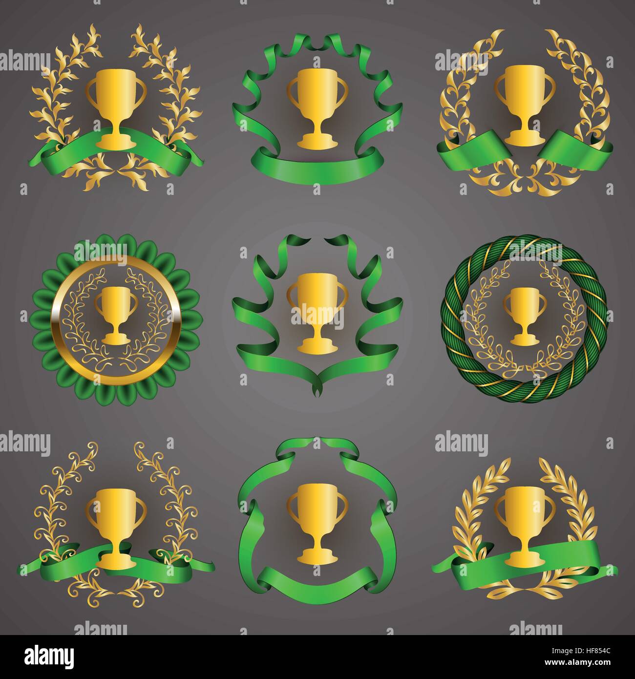 Set of luxury gold cups Stock Vector Image & Art - Alamy