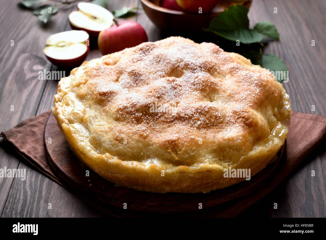 Apple pie, close up view Stock Photo - Alamy