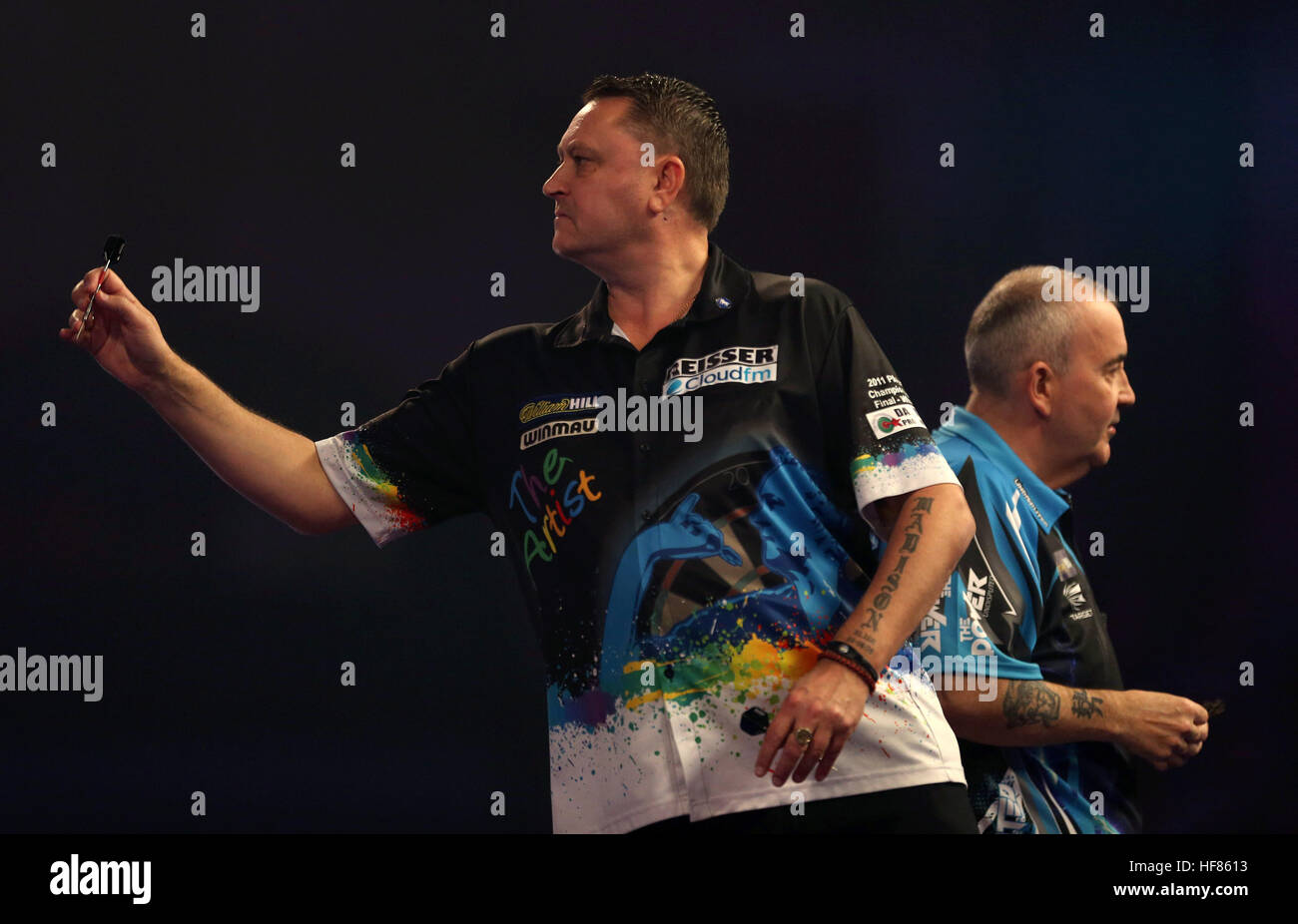 Kevin Painter and Phil Taylor during day ten of the William Hill World ...