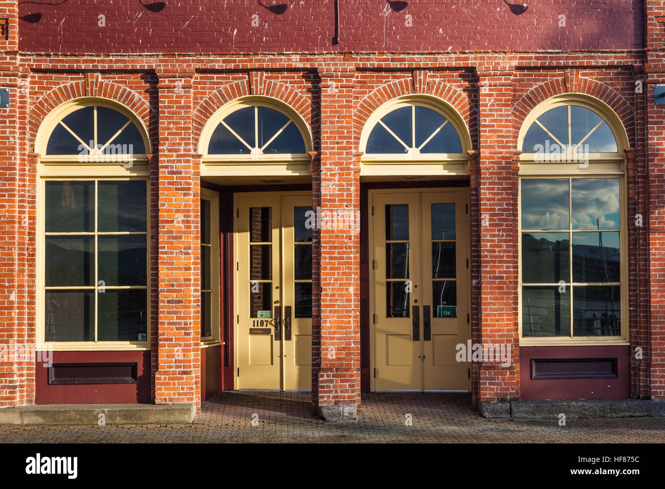 Red Brick architecture along Wharf Street in Victoria, British Columbia ...