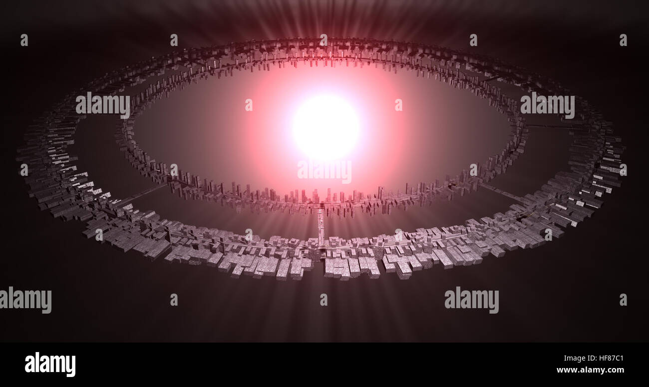 Dyson swarm, ring world.alien megastructure surrounding a star , built ...