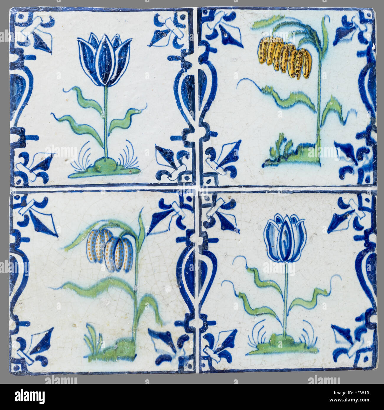 old Dutch tile from the 16th to the 18th century Stock Photo - Alamy