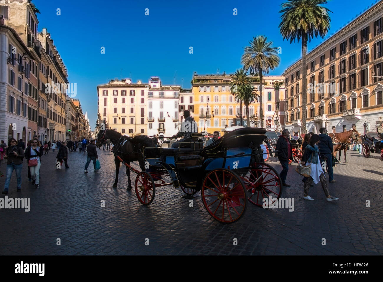 Piazza di Spagna horse carriages Rome Italy Stock Photo - Alamy