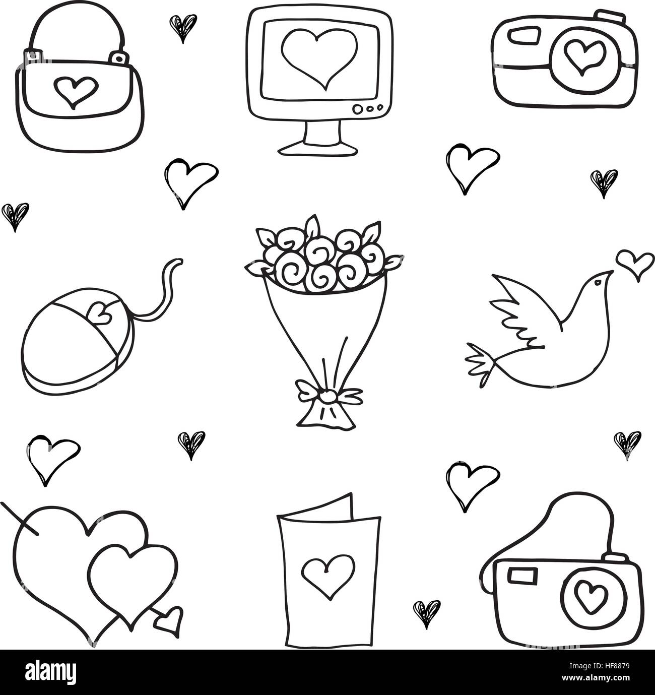 Vector art of love doodle Stock Vector Image & Art - Alamy