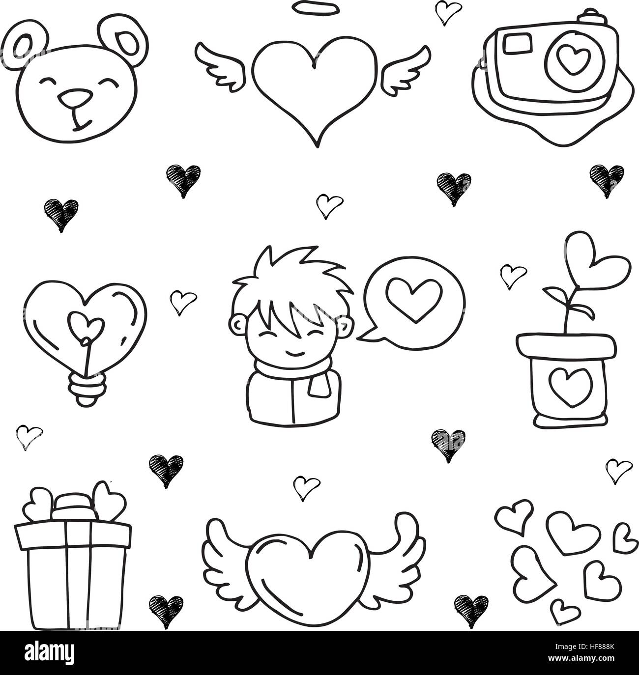 Illustration of love doodle theme Stock Vector Image & Art - Alamy