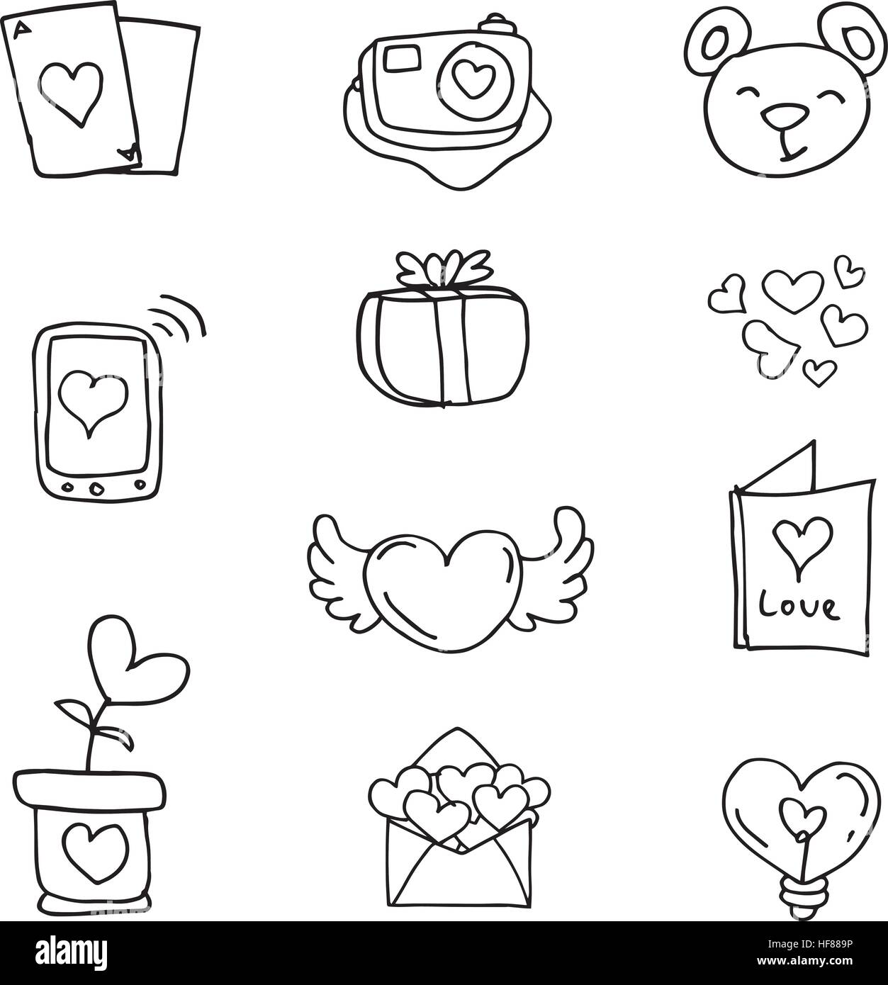 Love theme of doodles vector Stock Vector Image & Art - Alamy