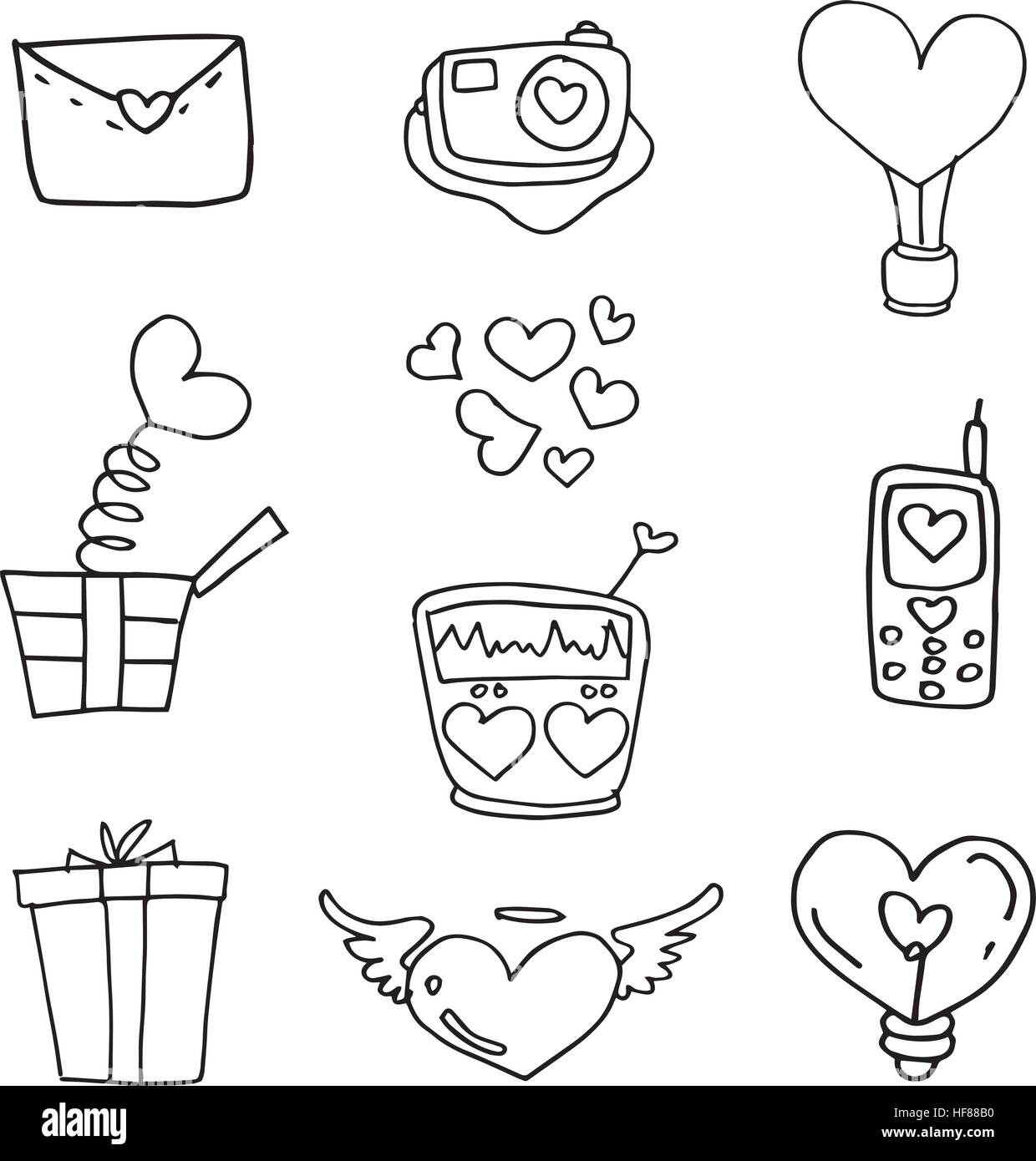 Doodle of object love theme Stock Vector Image & Art - Alamy