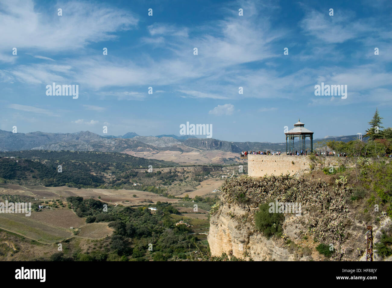 viewpoint in Ronda wide angle Stock Photo - Alamy