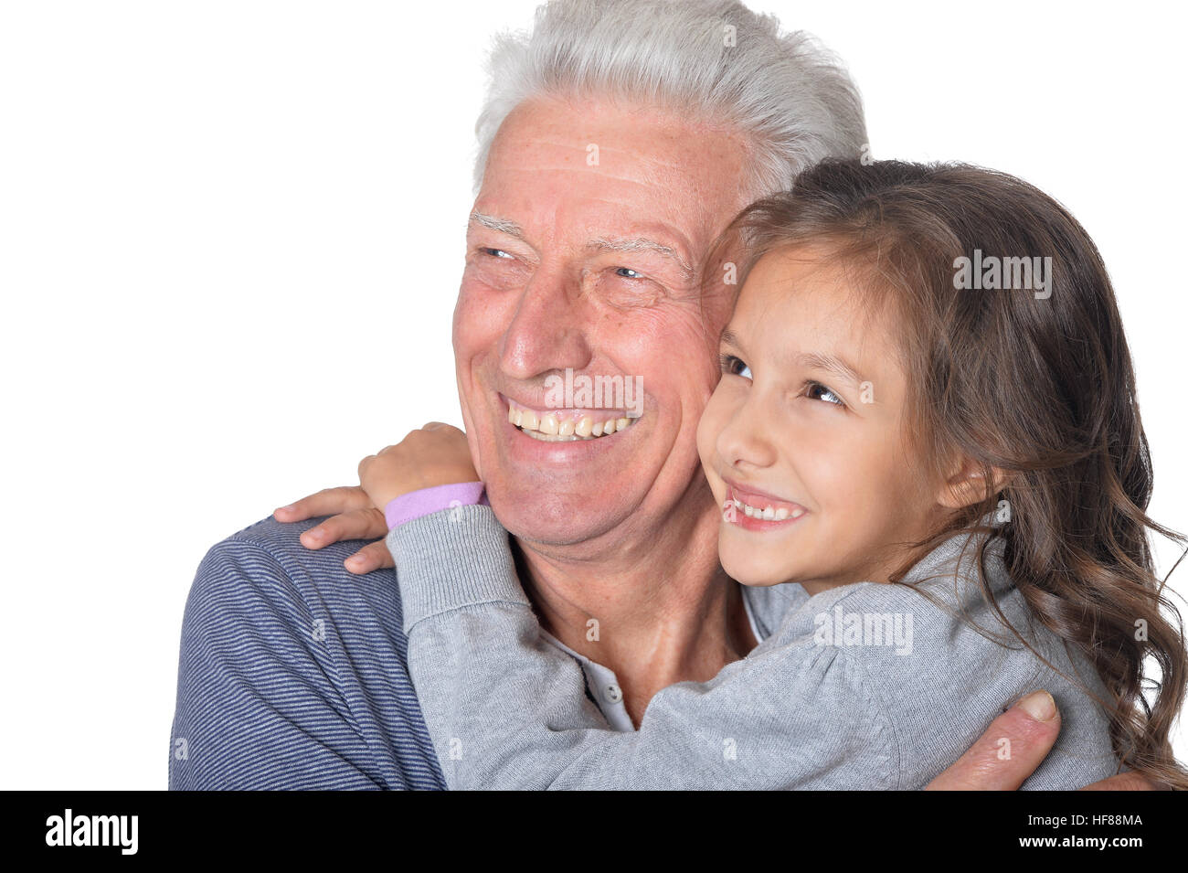 Happy grandfather and granddaughter Stock Photo - Alamy