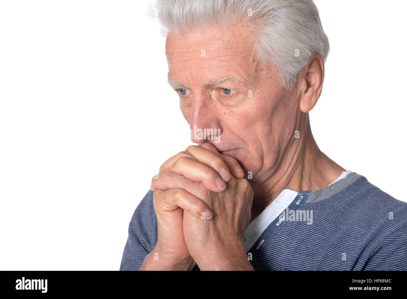 Stressed senior man Stock Photo - Alamy